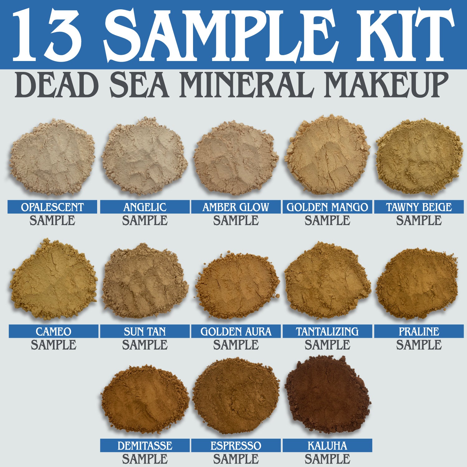 7 SAMPLE KIT LIGHT TONES DEAD SEA MINERAL MAKEUP